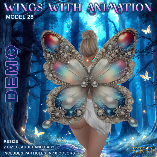 Second Life Marketplace - [KKO] Wings with animation - Model 28 DEMO